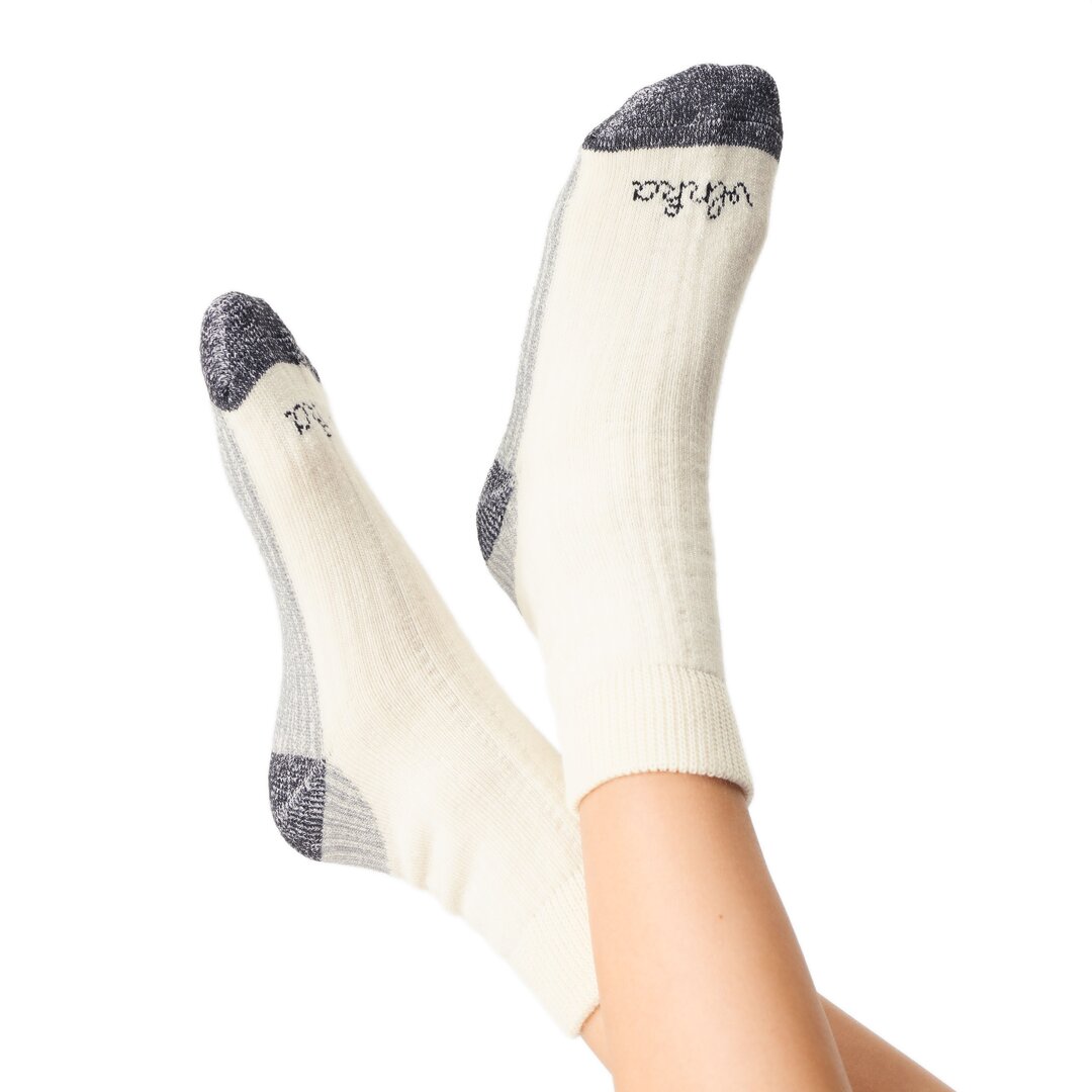 Merino Loose Top Wool Socks 3 pairs Cream - Woolville.com