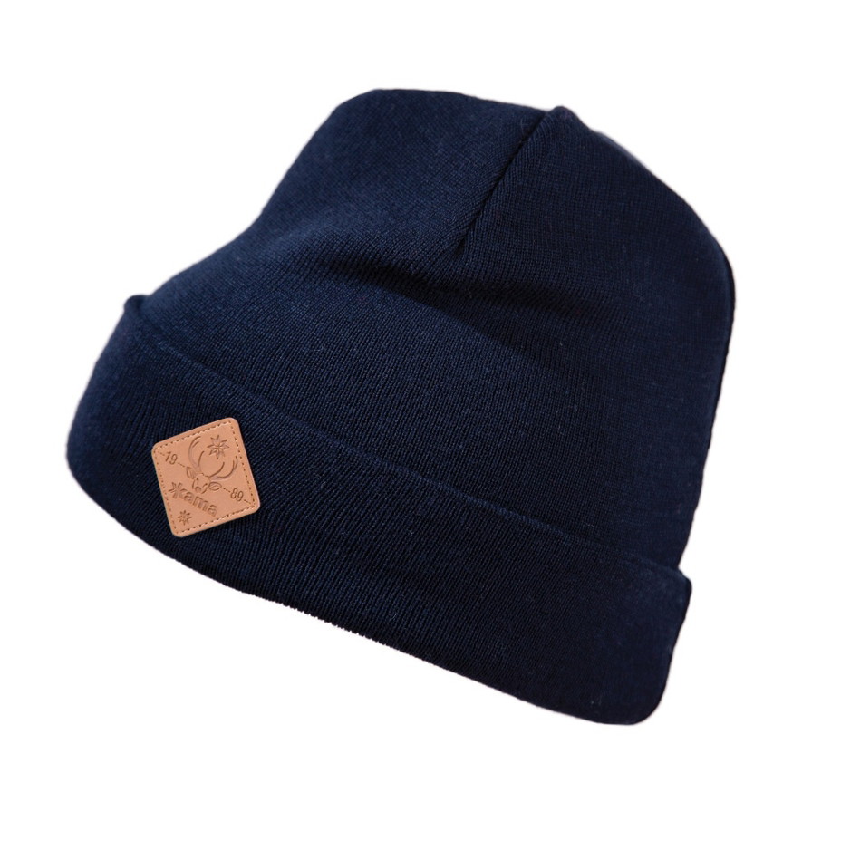 Knitted cap merino Kama K50 - Dark Blue / Navy - Woolville.com