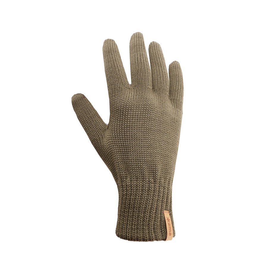 Knitted Merino gloves Kama R102 - green - Woolville.com