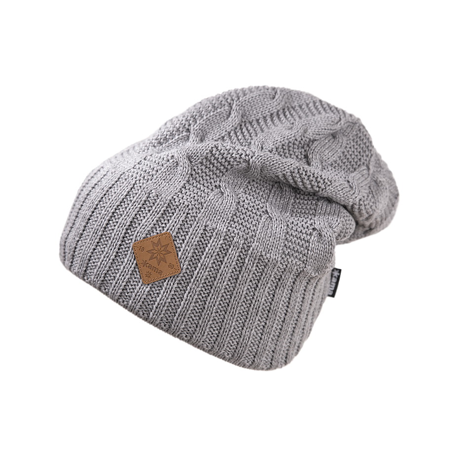 Knitted merino cap KAMA A107 - Gray - Woolville.com