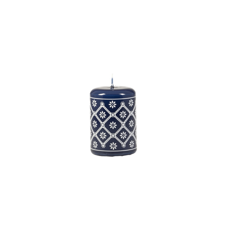 Small Pillar Candle Blueprint Indigo - Woolville.com