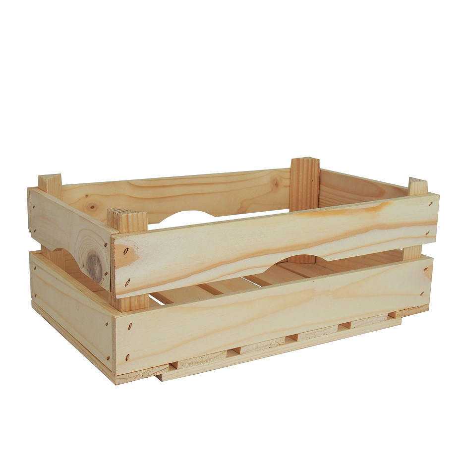 Houten kist met handvatten - Schapenwolproducten - Woolville.nl