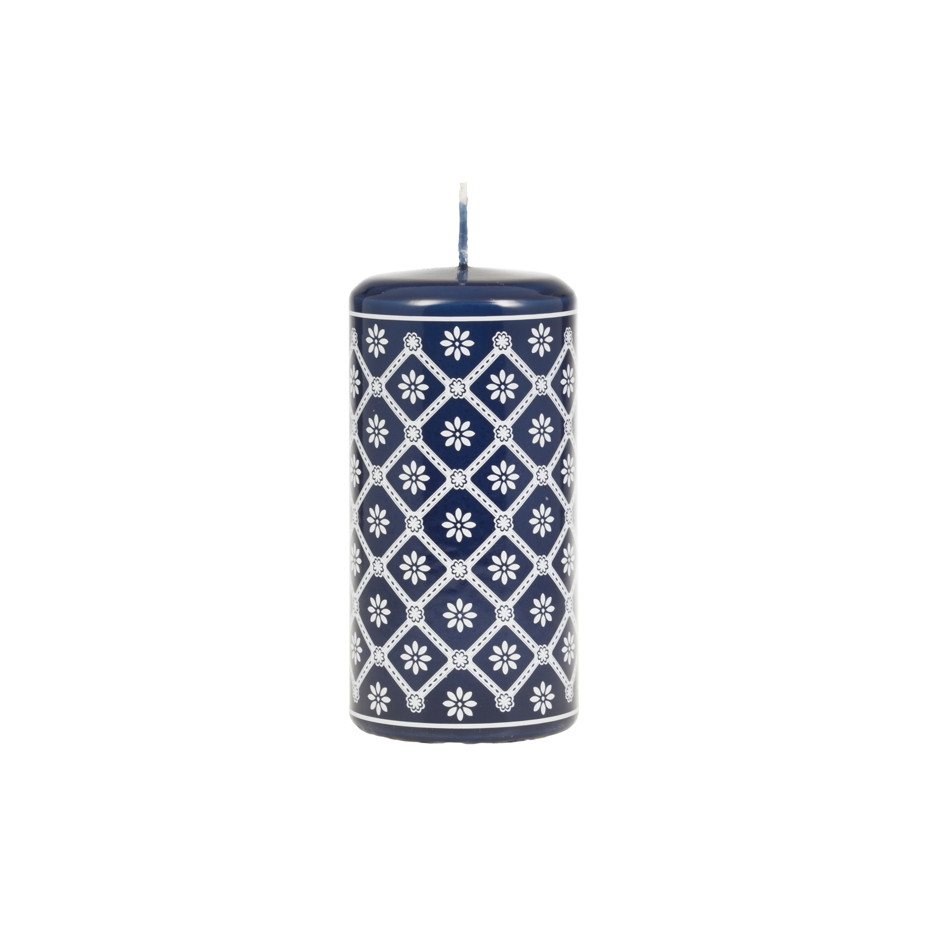 Large Pillar Candle Blueprint Indigo - Woolville.com